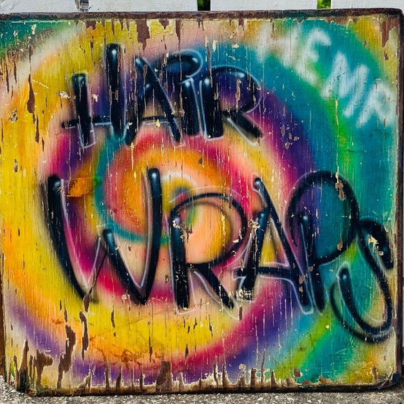 Art | Vintage 198s Hemp Hair Wraps Airbrushed Wooden Sign | Poshmark